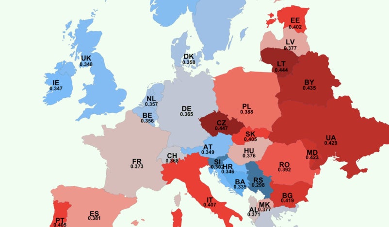 This map shows what white Europeans associate with race—and it makes ...